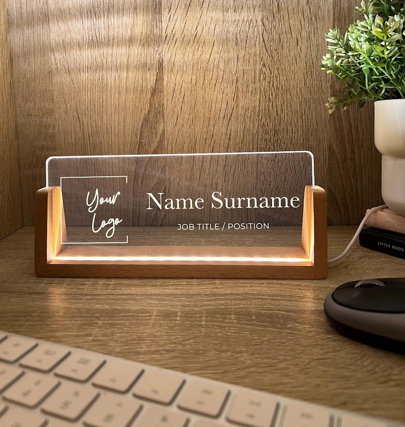 Personalized Name & Title Desk Plate Stand | Featuring Your Custom ...