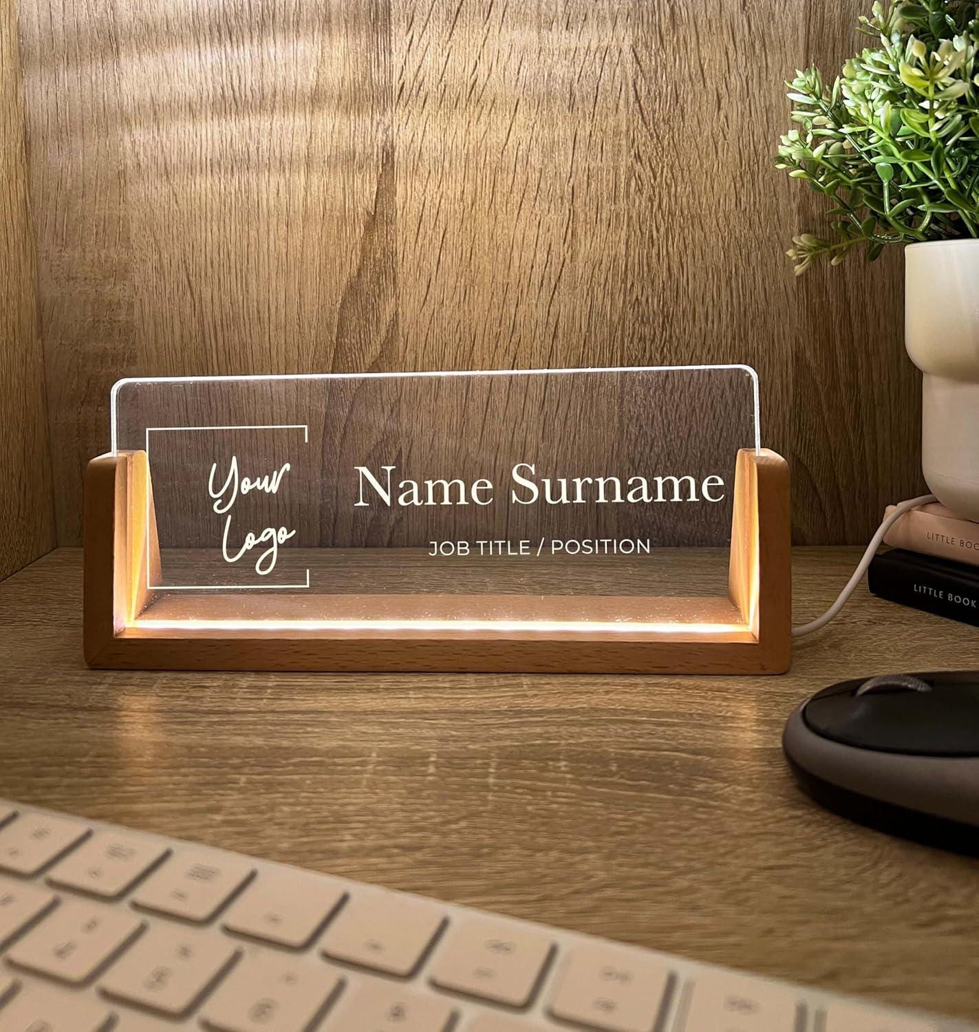 Personalized Name & Title Desk Plate Stand | Featuring Your Custom ...