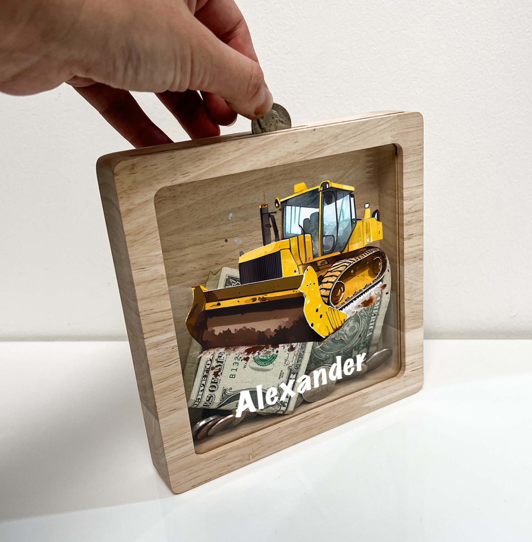 Personalized Savings Piggy Bank Dozer Custom Name Money Box ...