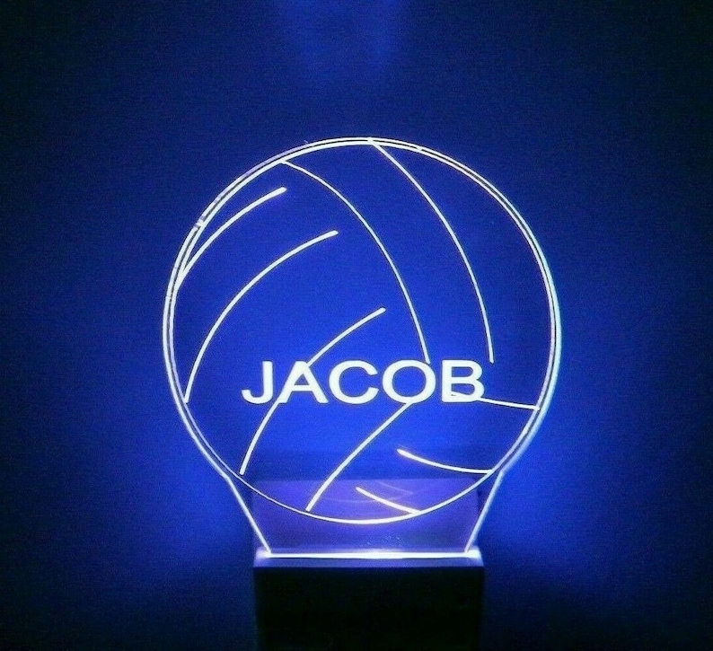 Volleyball Night Light Multi Color Personalized LED Volley - Etsy