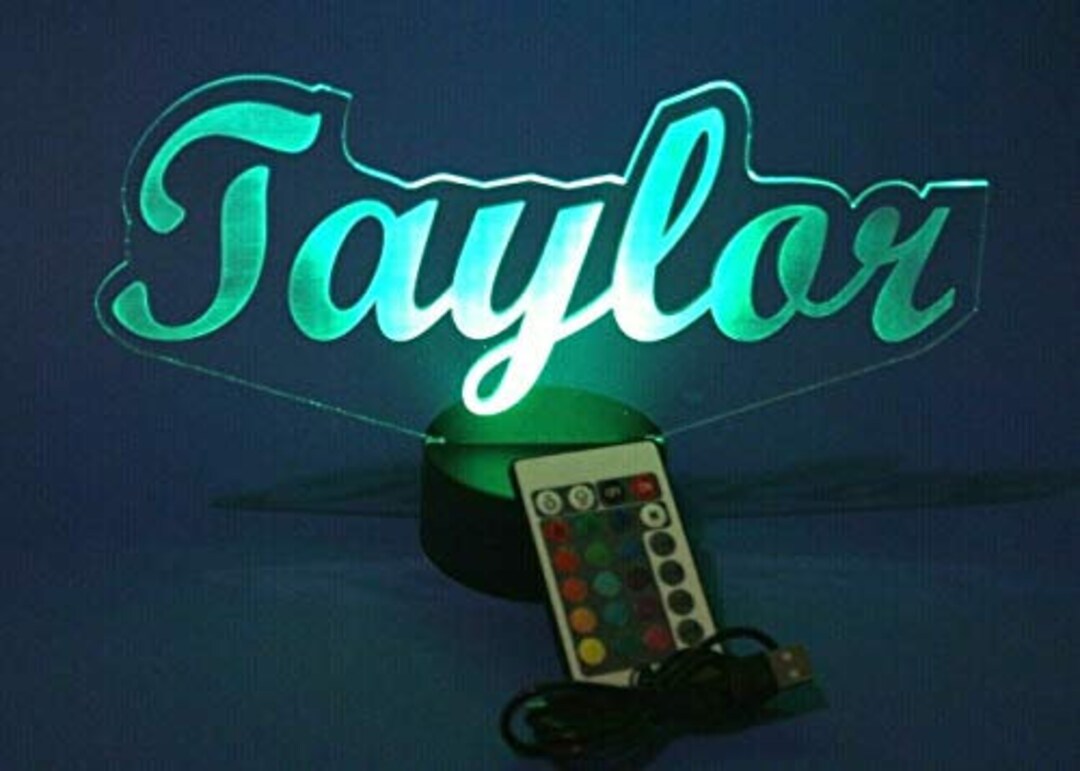 Script Cursive Custom Shape Any Name Made to Order Room Night Light up ...