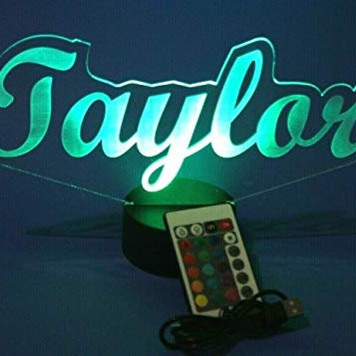 Night Light up Table Lamp LED Personalized Engraved Create - Etsy