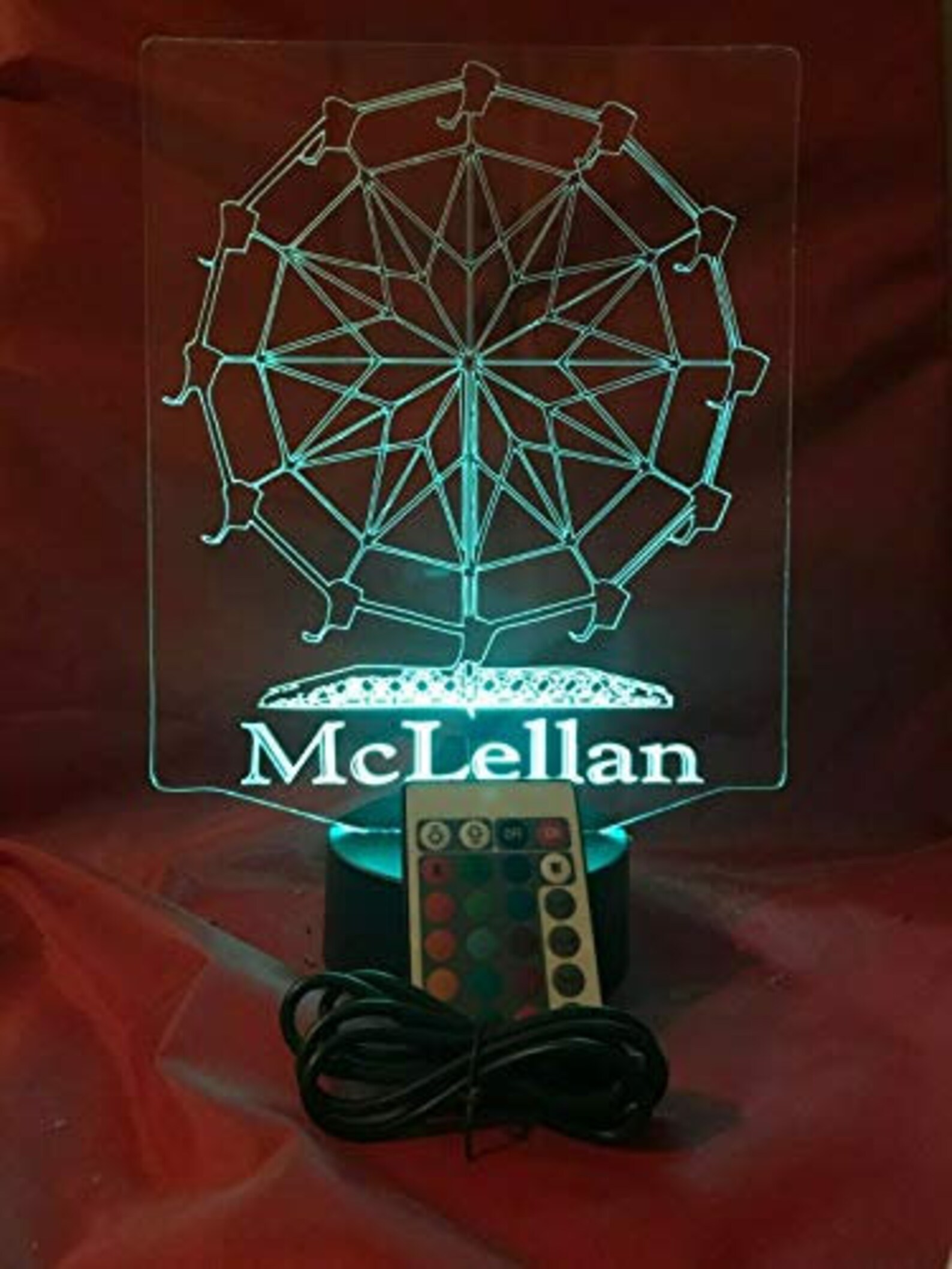 Ferris Wheel Night Light up Table Desk Lamp LED Personalized Free ...