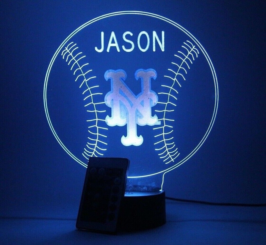 New York Mets NY Night Light up Table Desk Lamp Baseball Sports LED ...