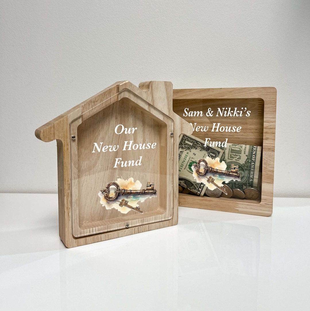 Personalized Gift Box, House Fund Bank, New Home, Customizable ...