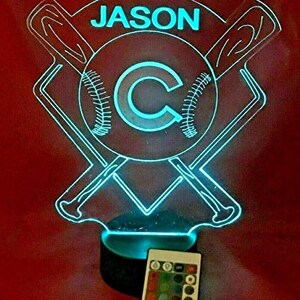 Chicago Cubs Night Light up Table Lamp Baseball Stadium Sports | Etsy