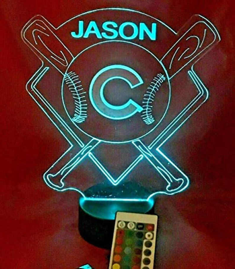 Chicago Cubs Night Light up Table Lamp Baseball Stadium Sports | Etsy