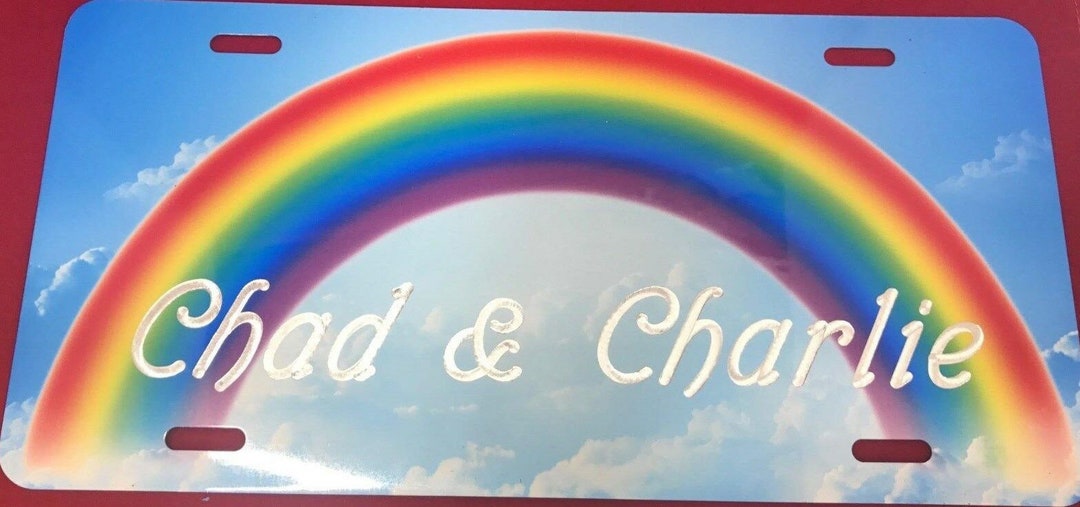 Rainbow Personalized Custom License Vanity Plate Free Engraved Auto Car ...