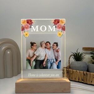 Custom Photo Picture LED Wood Stand Bright Flowers Sign Light up Lamp ...