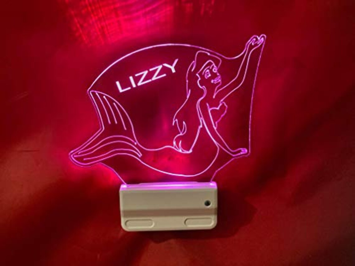 Mermaid Princess Night Light Multi Color Personalized LED Wall | Etsy