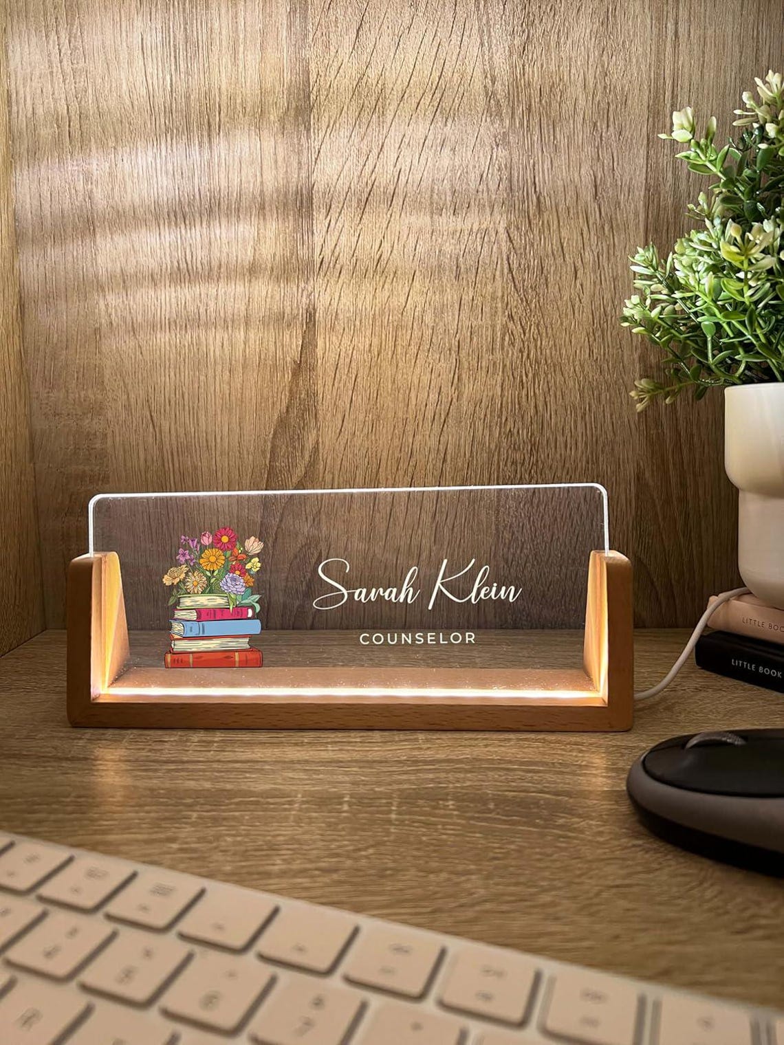 Personalized Name & Title Desk Plate Stand | Career School Student ...