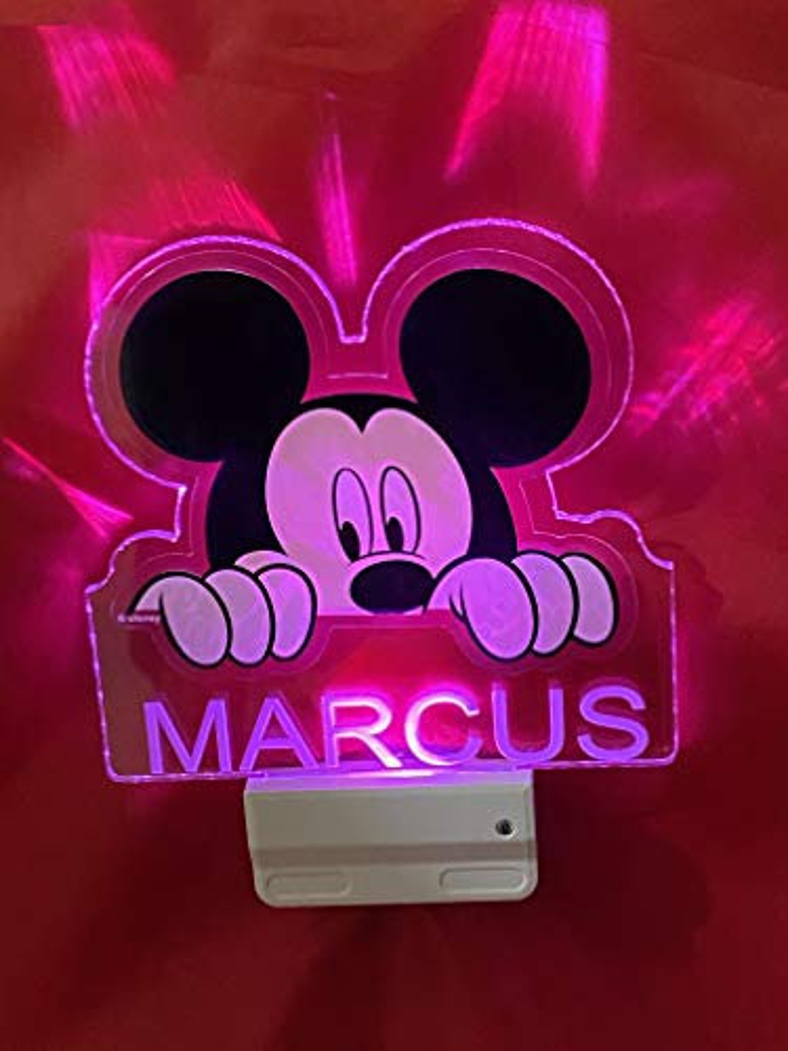 Mickey Mouse Night Light Multi Color Personalized LED Wall - Etsy