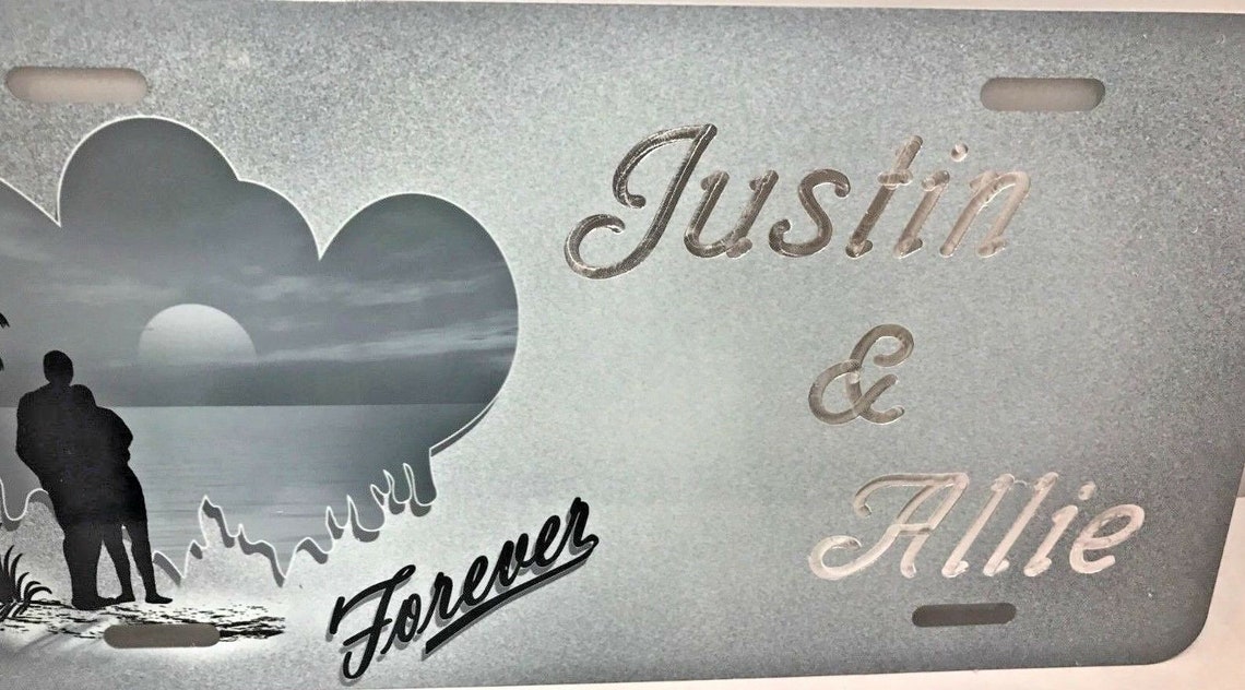 Double Heart Forever Personalized Custom License Vanity Plate Free ...