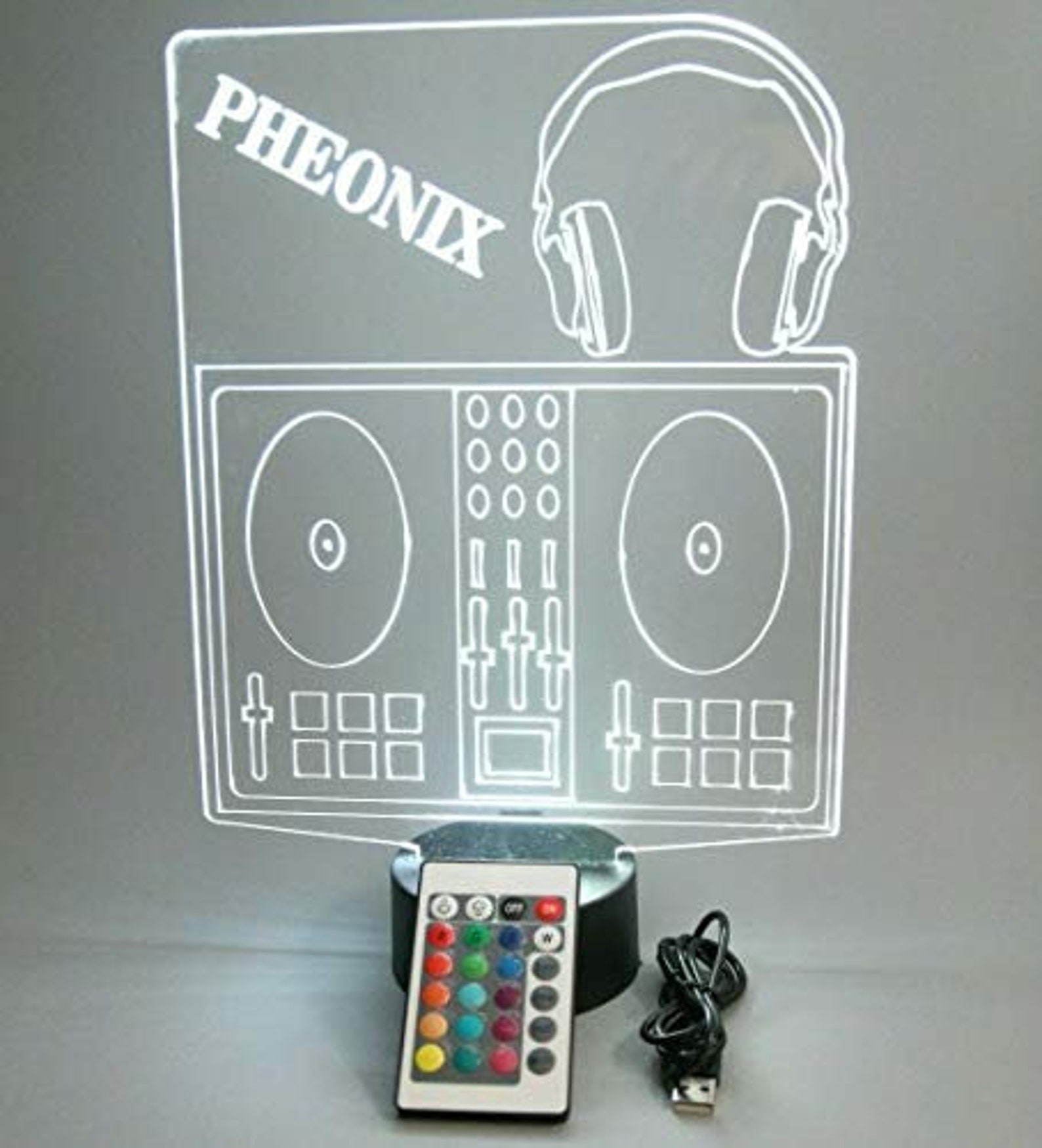 MC DJ Microphone Music Mixes Headphone Sound Board Night Light - Etsy