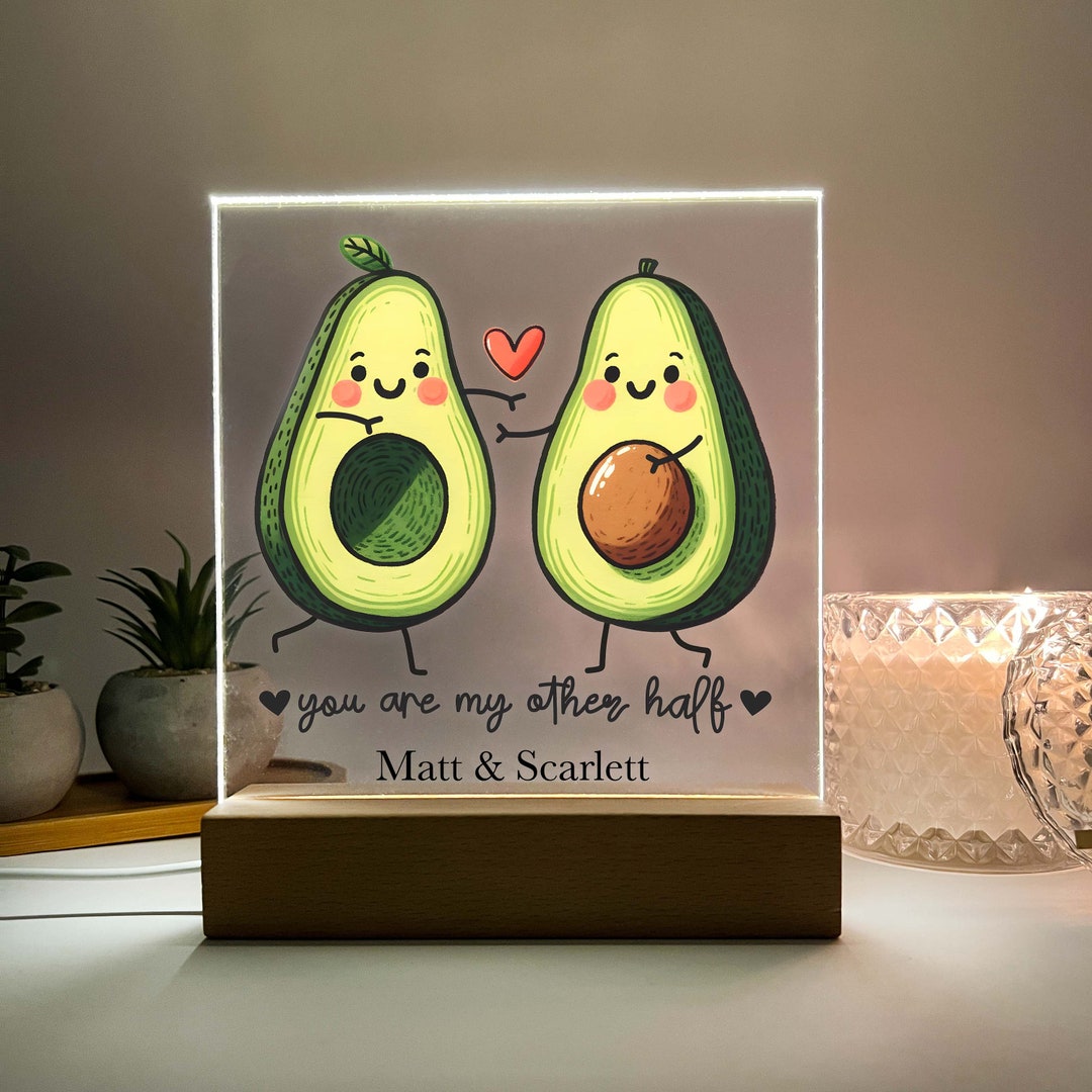 Personalized You Are My Other Half Avocado Desk Stand Light up LED Lamp ...