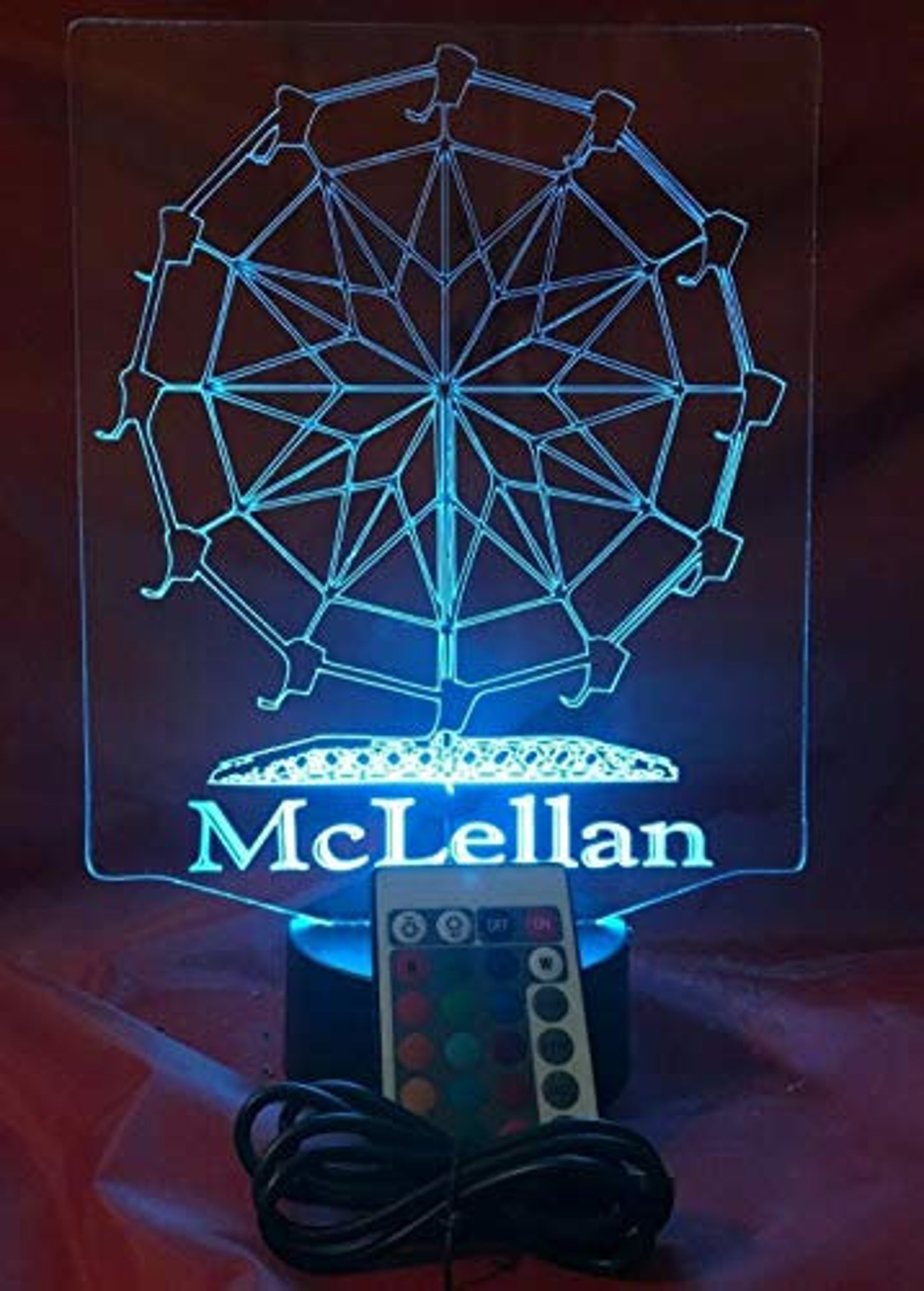 Ferris Wheel Night Light up Table Desk Lamp LED Personalized - Etsy