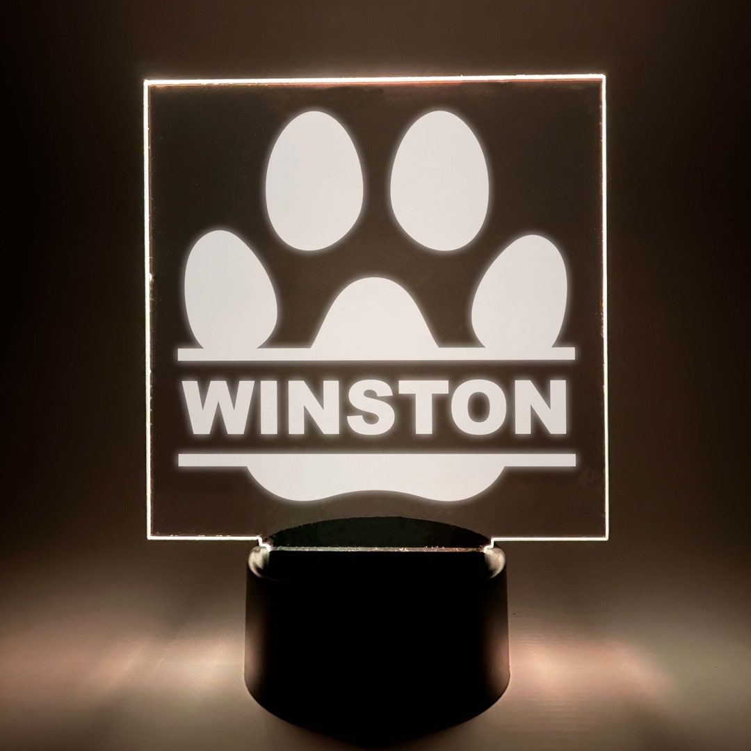 Custom Personalized Cute Puppy Dog Pup Night Light up LED Lamp ...