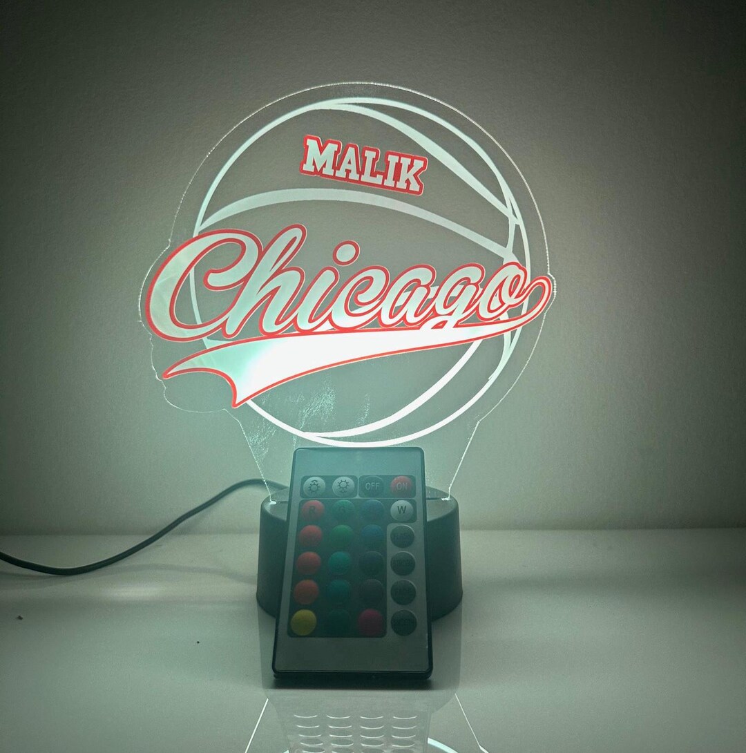 Chicago Basketball Player Fan Sports Themed Ball Team Lamp Night Light ...