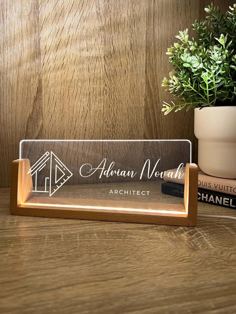 Personalized Name & Title Desk Plate Stand Project Architect Interior ...