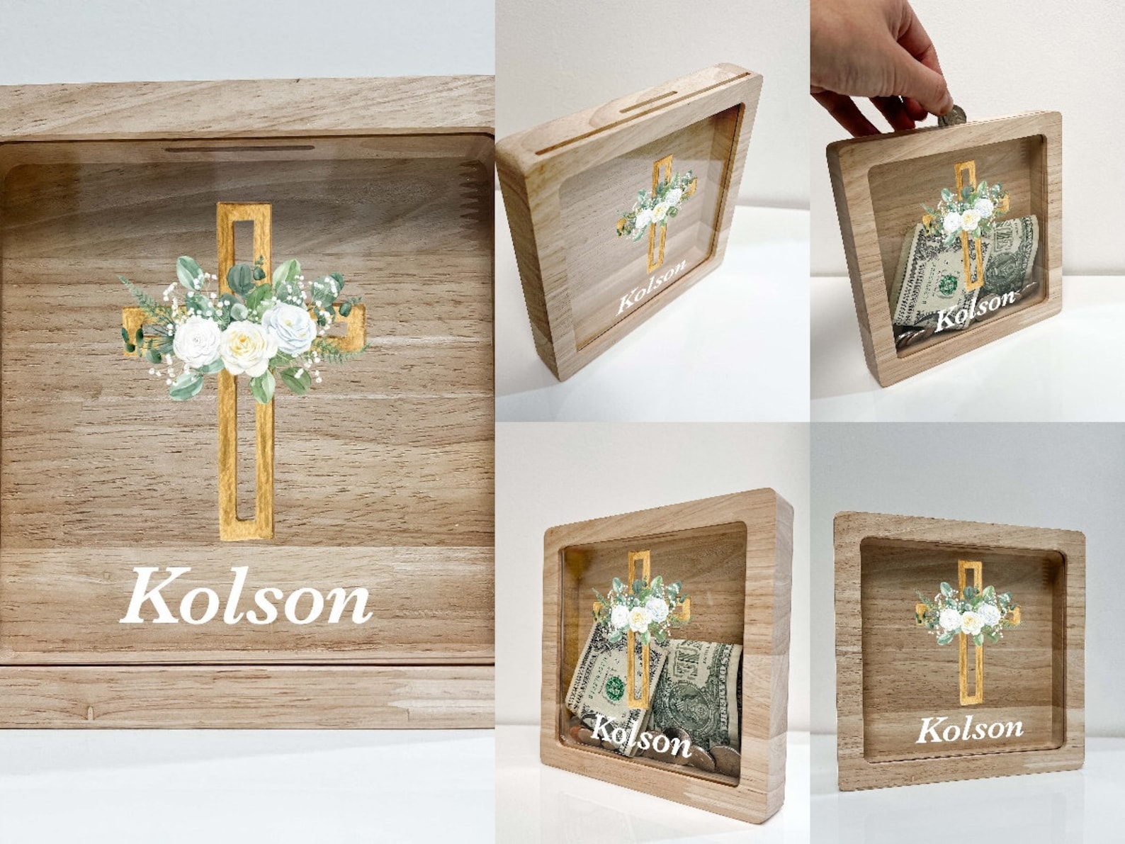 Personalized Baptism Money Box Savings Piggy Bank Coin Bank Nursery ...