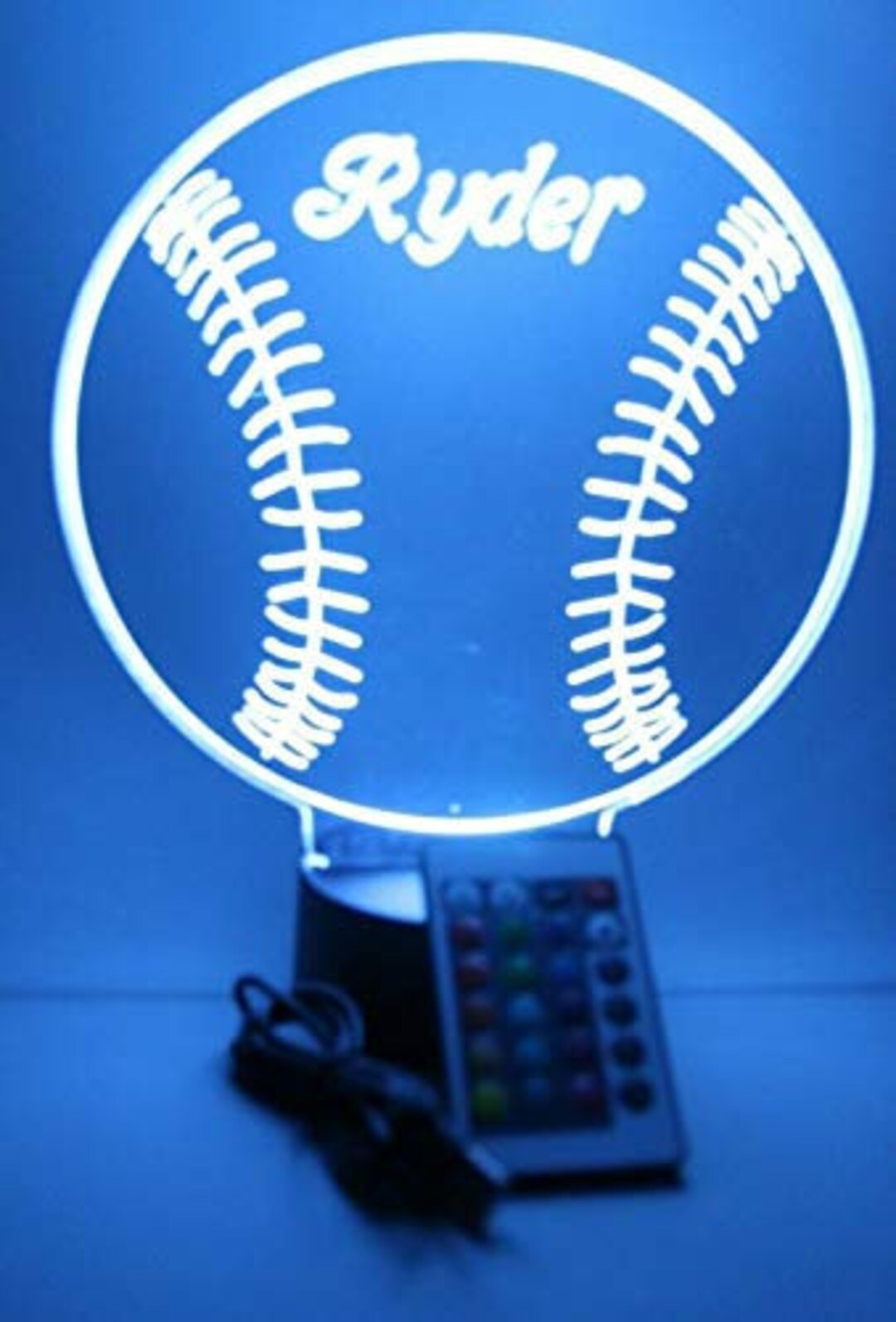 Baseball Ball Game Sports Night Light up Table Desk Lamp LED ...