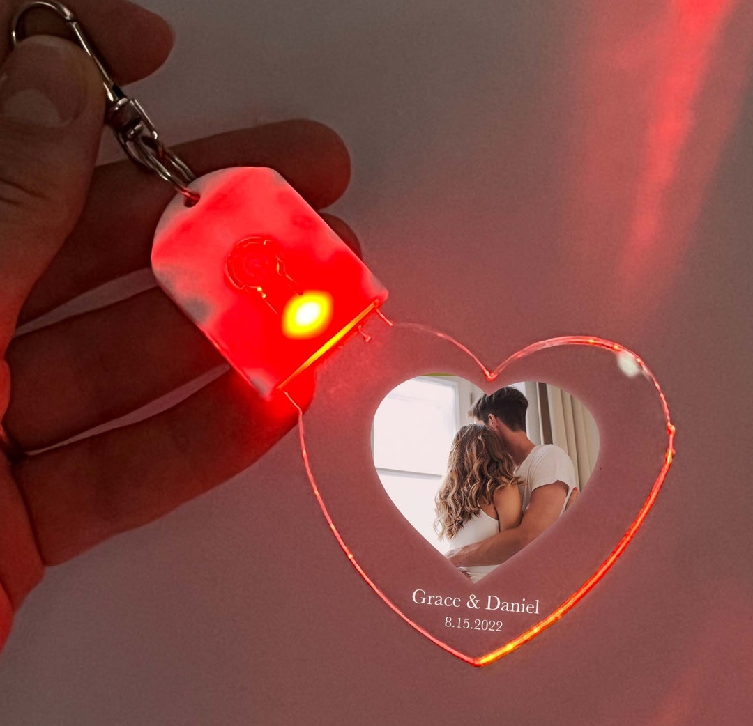 LED Light up Keychains Personalized With Your Photo & Text Custom Made ...