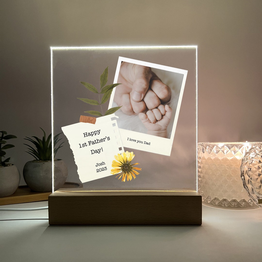 Personalized Custom Photo Picture LED Wood Stand Light Lamp Happy ...