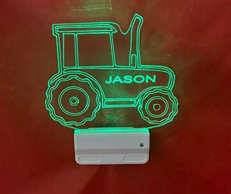 Tractor Night Light Multi Color Personalized LED Wall Plug-in | Etsy