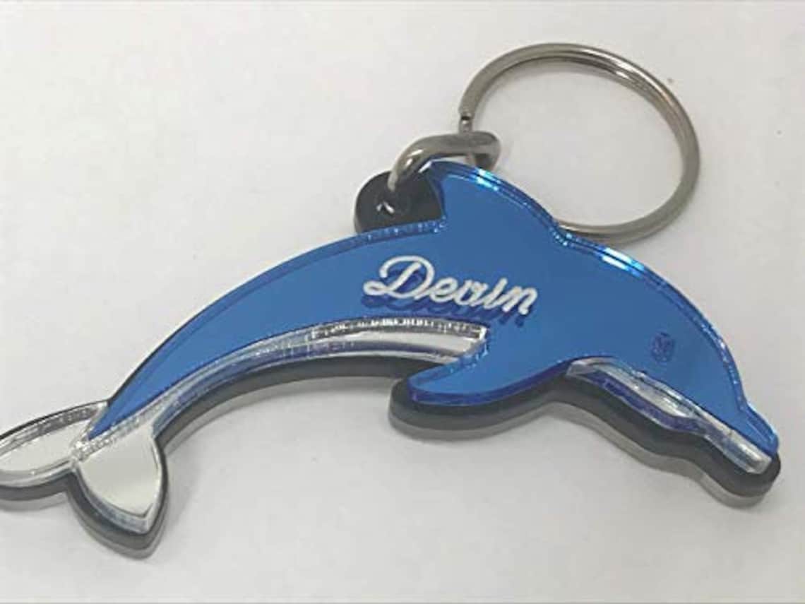 Dolphin Keychain Personalized Custom Name Free Engraved Key - Etsy