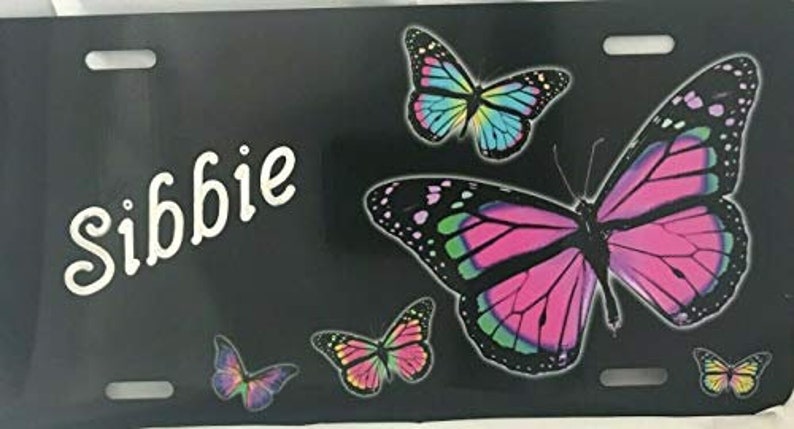 Butterfly Personalized Custom License Vanity Plate Free Engraved Auto ...