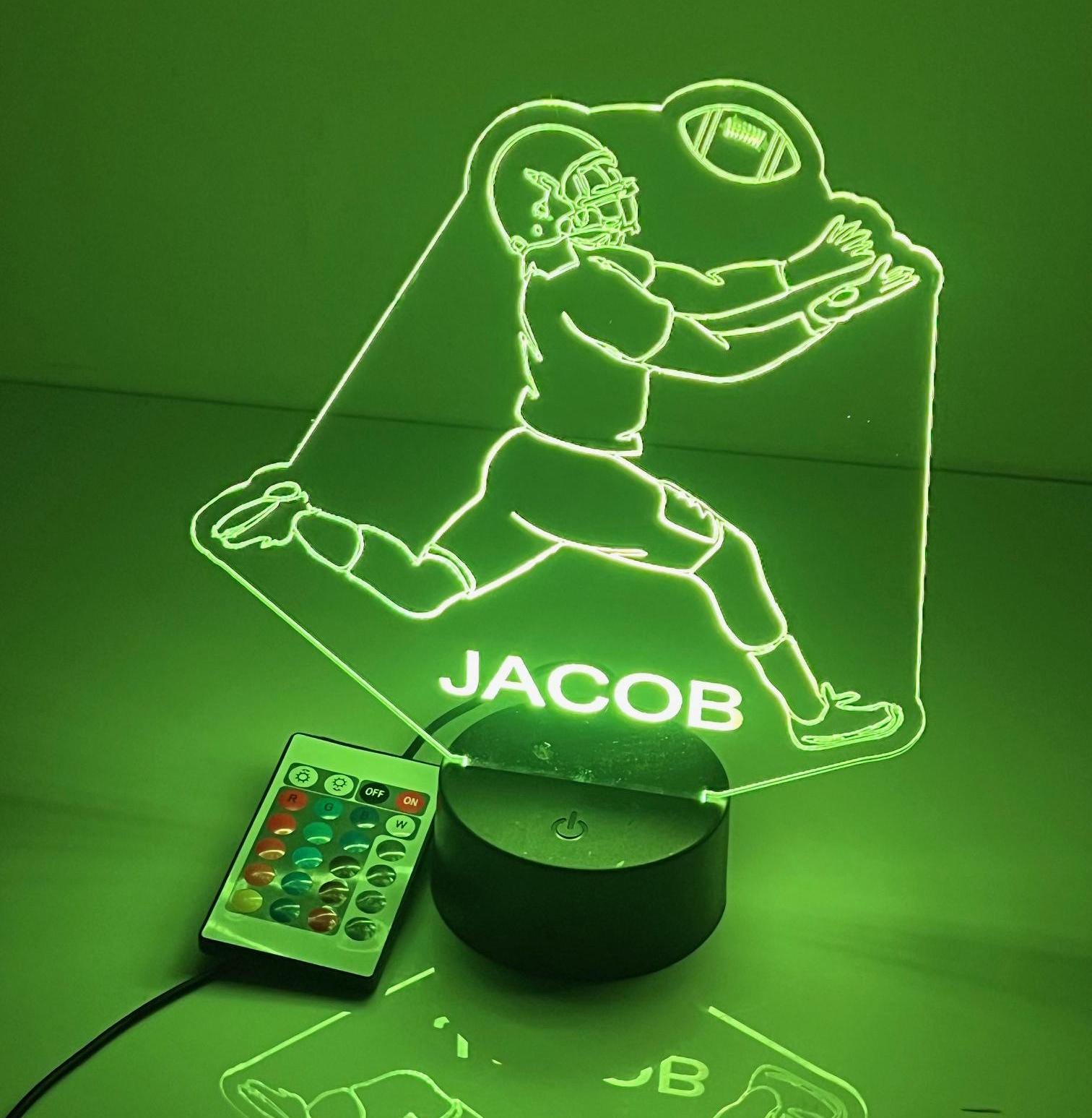 Football Player Sports Team Fan Night Light up Table Desk Lamp LED ...