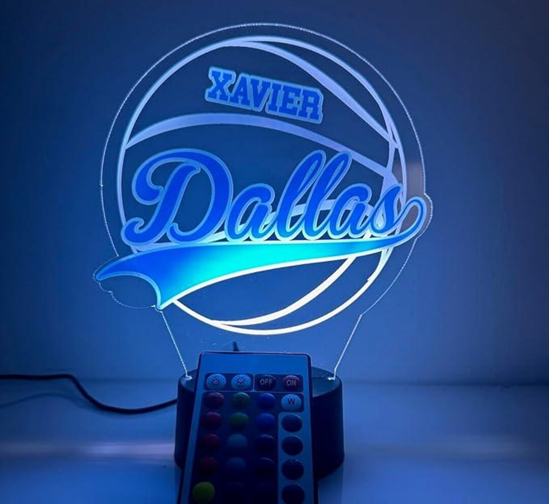 Dallas Basketball Player Fan Sports Themed Ball Team Lamp Night Light ...