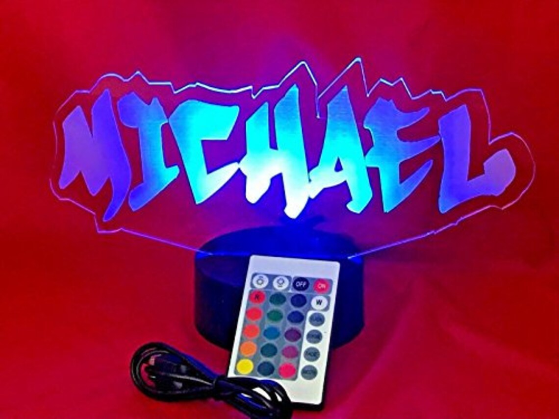 Night Light Up Table Lamp LED Personalized Engraved Create | Etsy