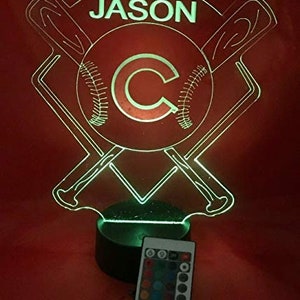 Chicago Cubs Night Light up Table Lamp Baseball Stadium Sports | Etsy