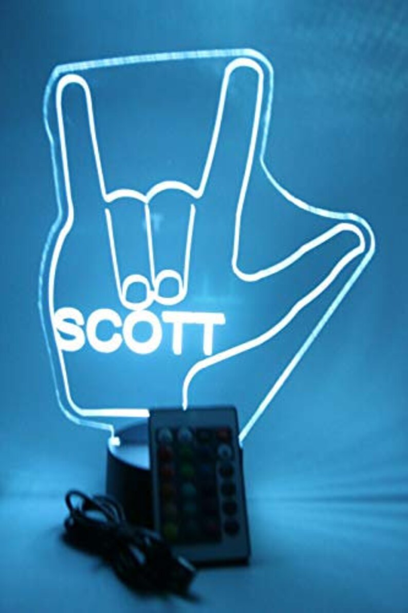 I Love You Hand Sign Language Night Light up Table Desk Lamp - Etsy