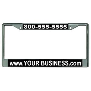 Chrome License Plate Frame Metal Custom Personalized Engraved ...