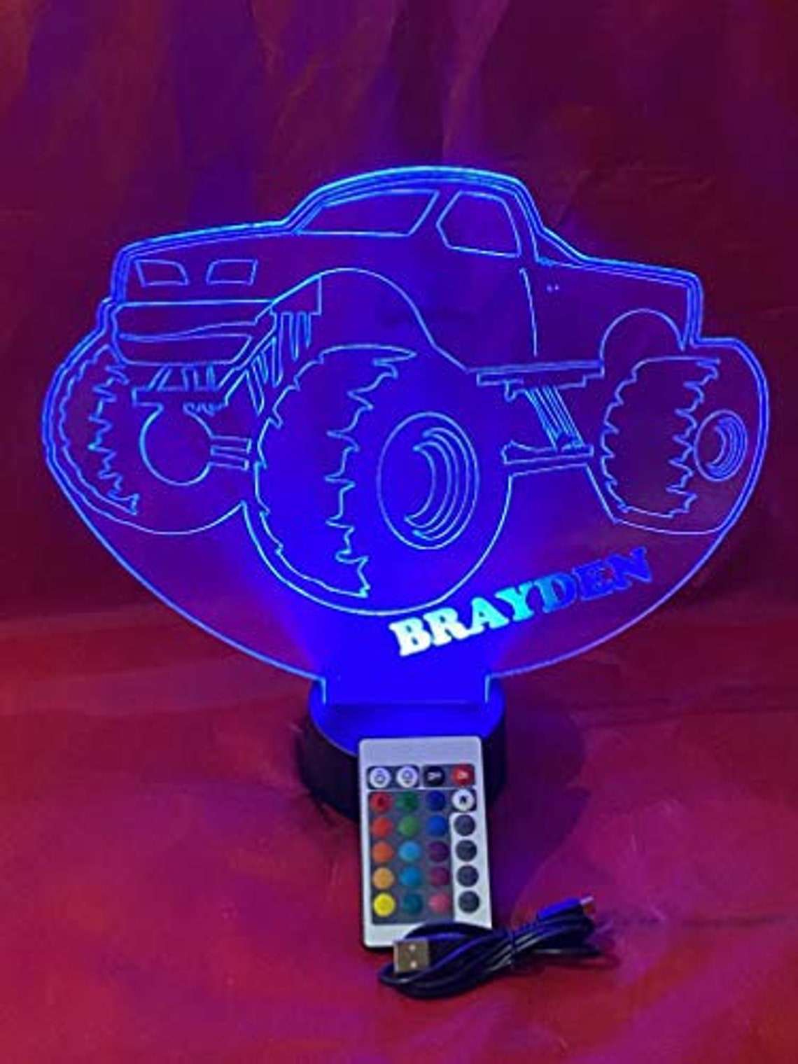 Monster Truck 4x4 Offroad Night Light Up Table Desk Lamp LED | Etsy