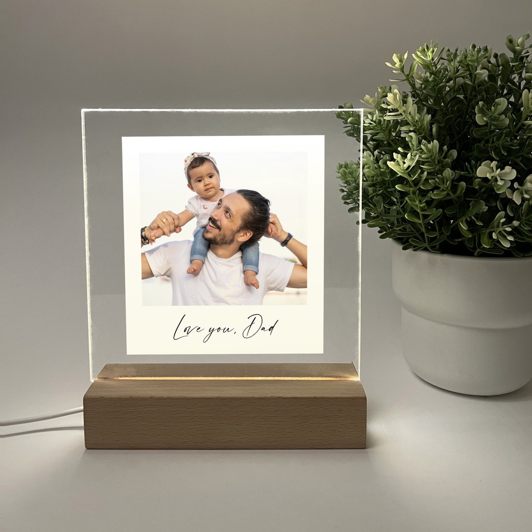 Personalized Custom Photo Picture LED Wood Stand Light Lamp Happy ...