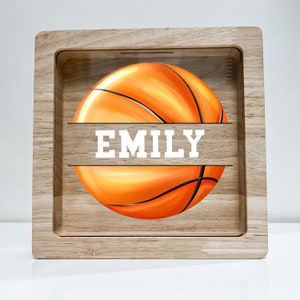 Personalized Savings Piggy Bank Money Box, Basketball Sports Team ...