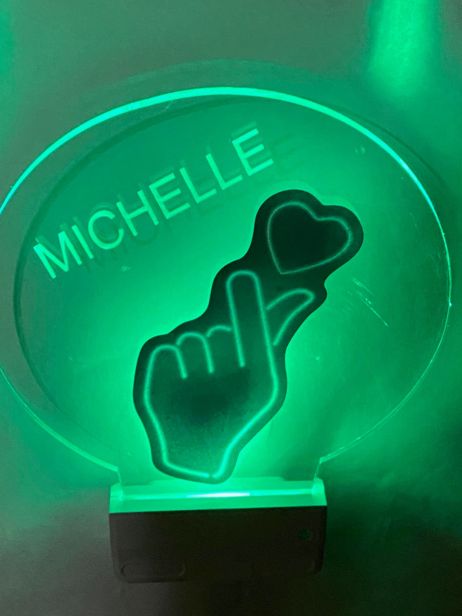 Hand Holding Heart Night Light Multi Color Personalized LED | Etsy