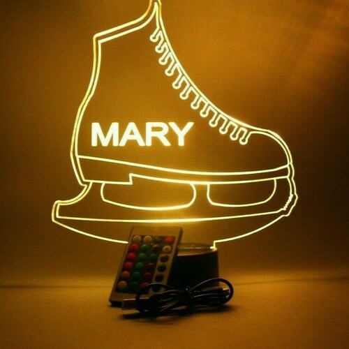 Ice Skates Night Light Personalized Free LED Night Lamp - Etsy