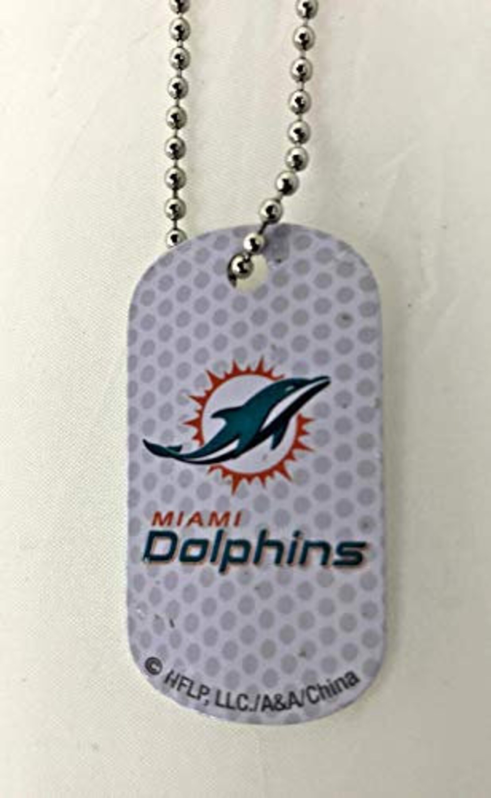 Miami Dolphins Football Dog Tag Chain Personalized Custom Name - Etsy