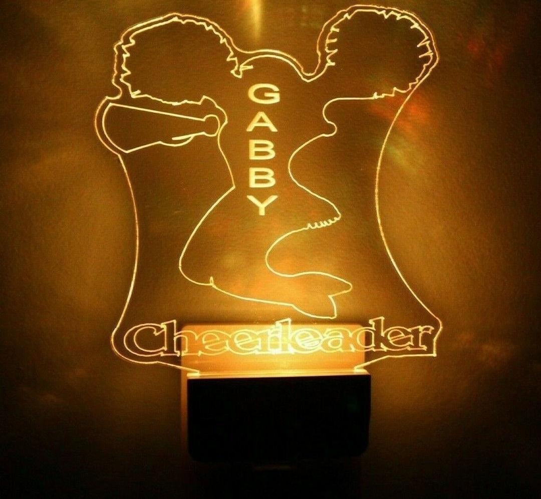 Cheerleader Night Light Multi Color Personalized LED Wall Plug-in Cool ...