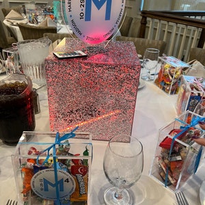 Shimmering Light up Personalized Custom Party Box Table Decoration ...