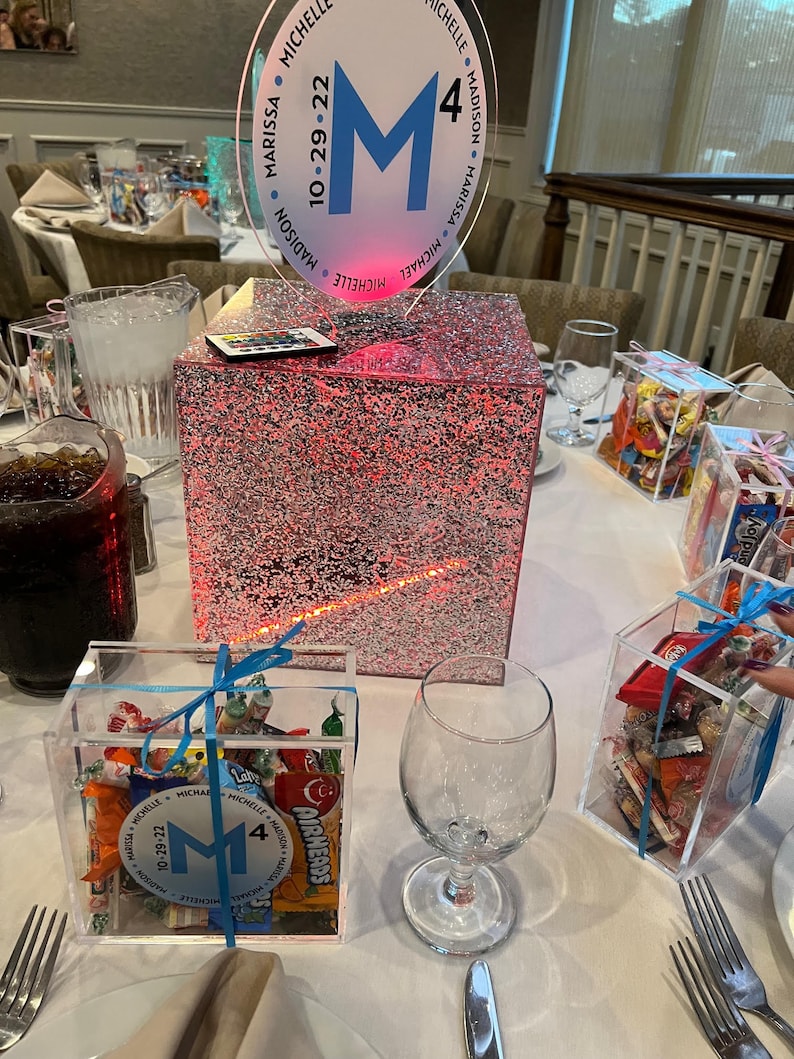 Shimmering Light up Personalized Custom Party Box Table - Etsy