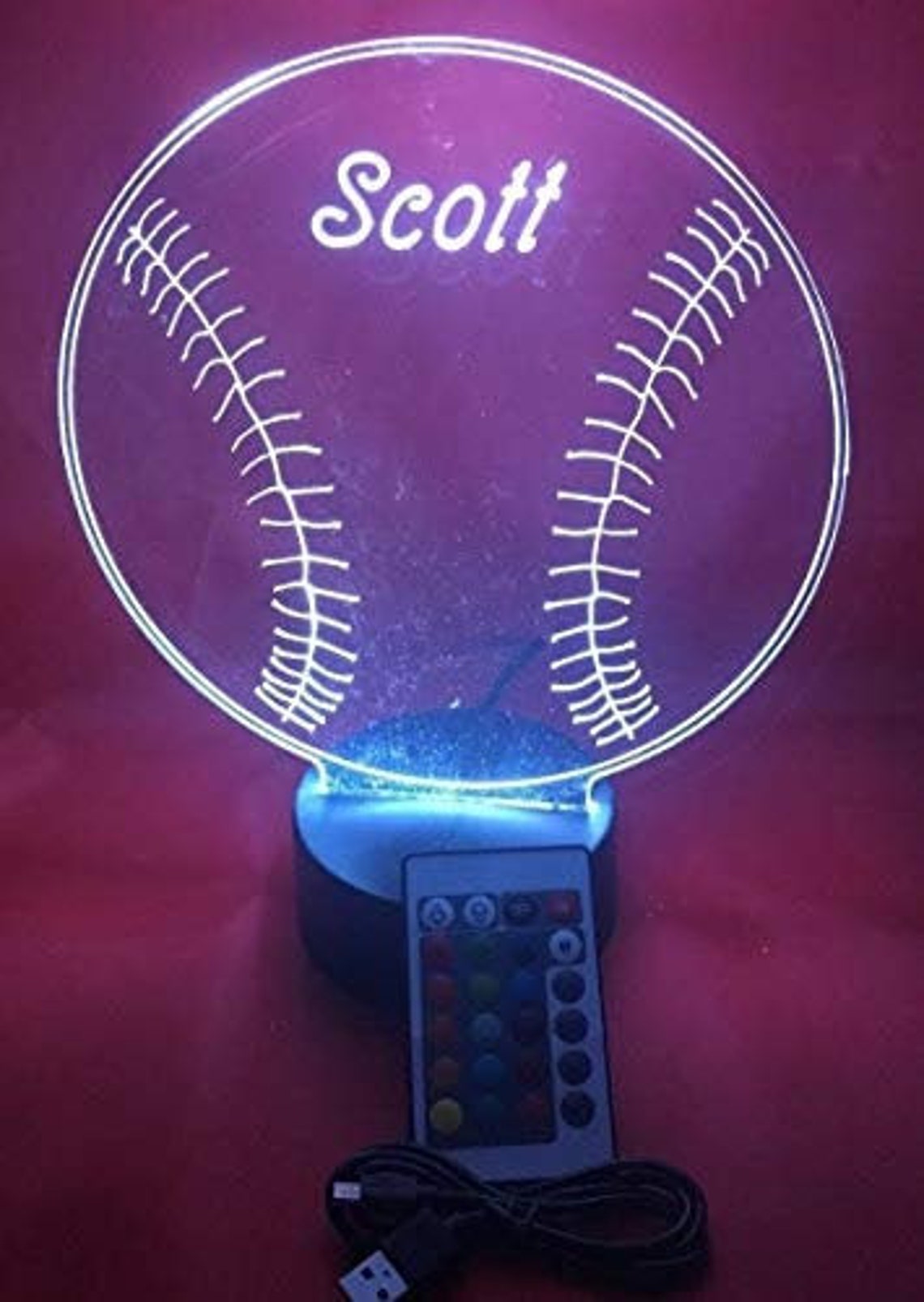 Softball Diamond Ball Sports Night Light up Table Desk Lamp | Etsy