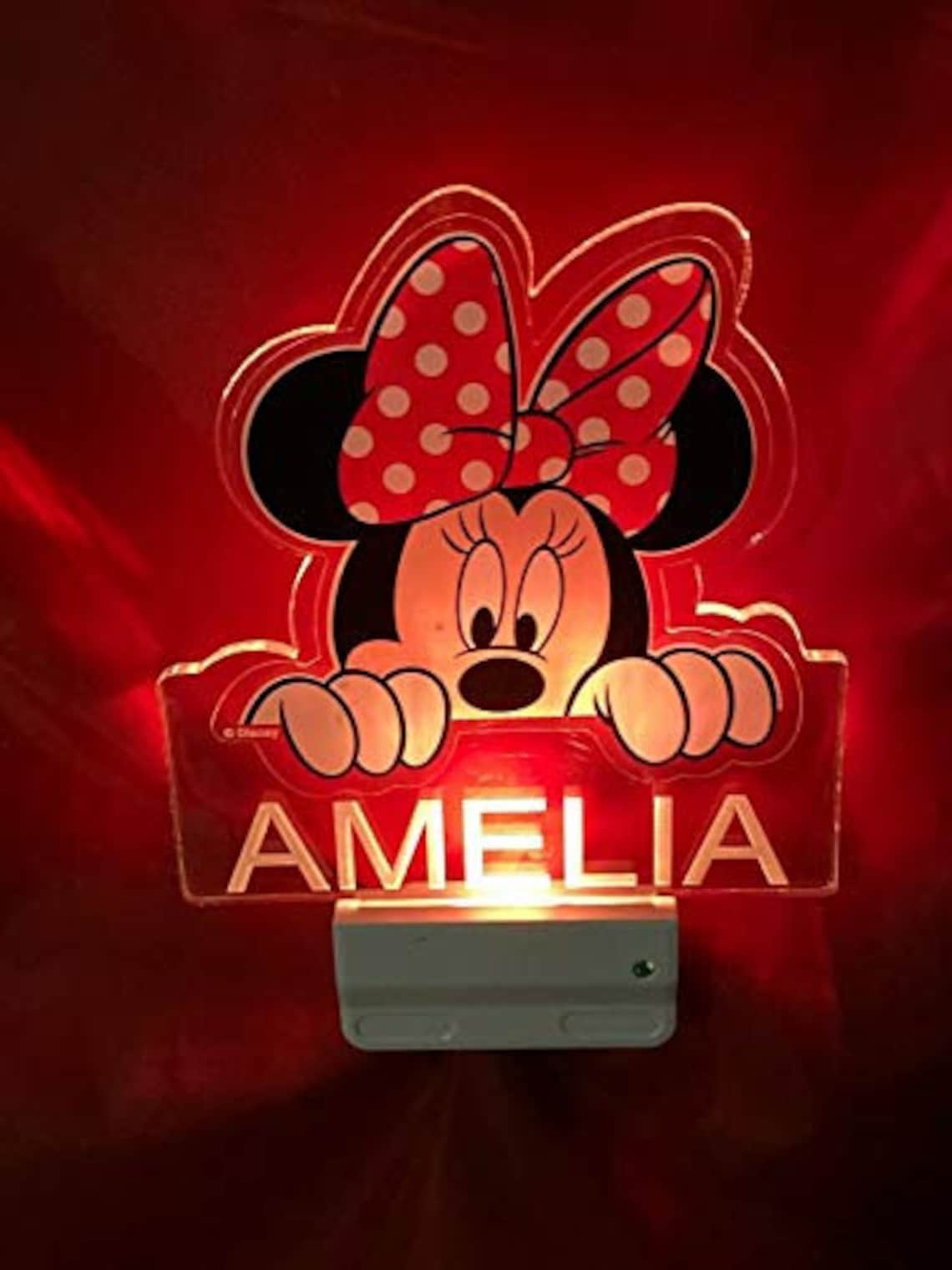 Minnie Mouse Night Light Multi Color Personalized LED Wall | Etsy