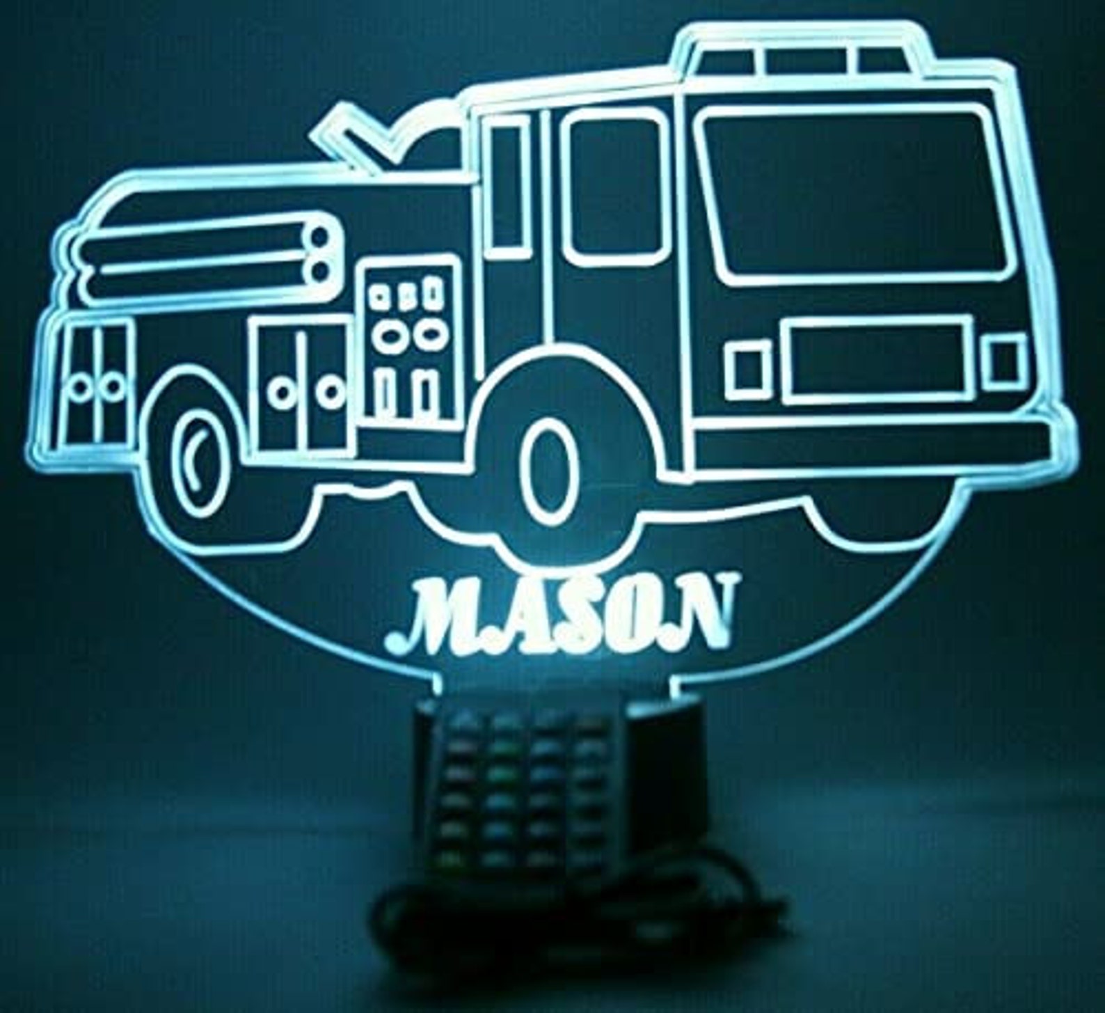 Fire Engine Truck Night Light up Firefighter Table Desk Lamp - Etsy