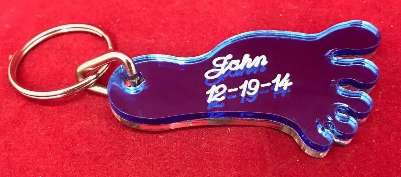 Baby Foot Cute Keychain Personalized Custom Name Free Engraved | Etsy