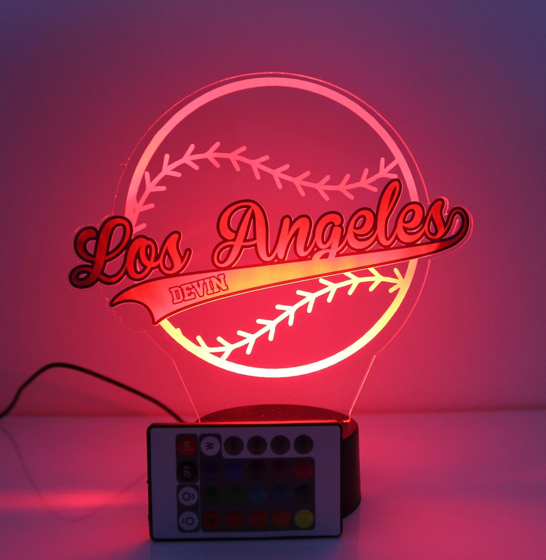 Los Angeles American Baseball Sports Fan Sports Themed Ball Lamp Night ...